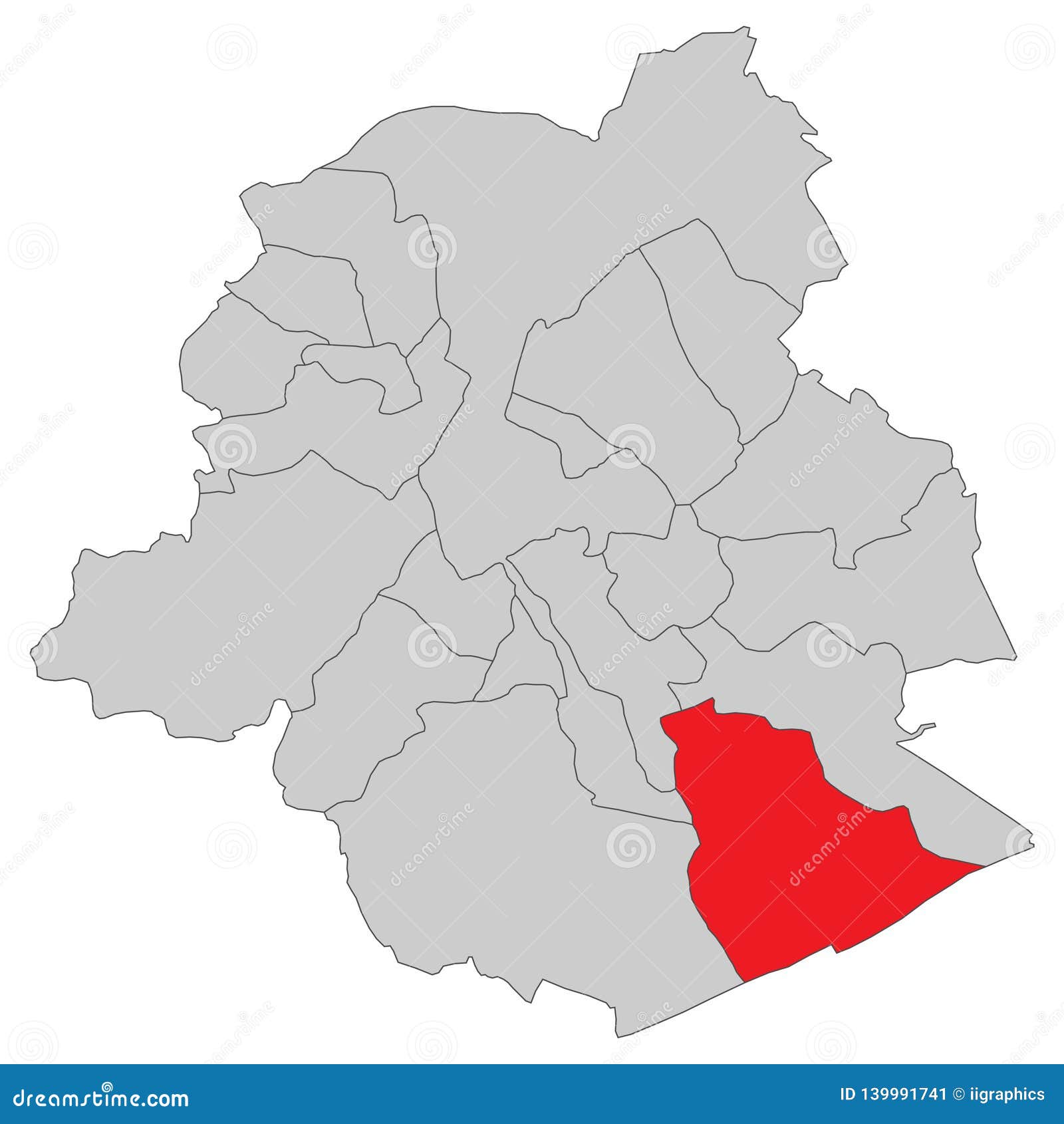 Belgium - Map of Brussels - High Detailed Stock Illustration ...