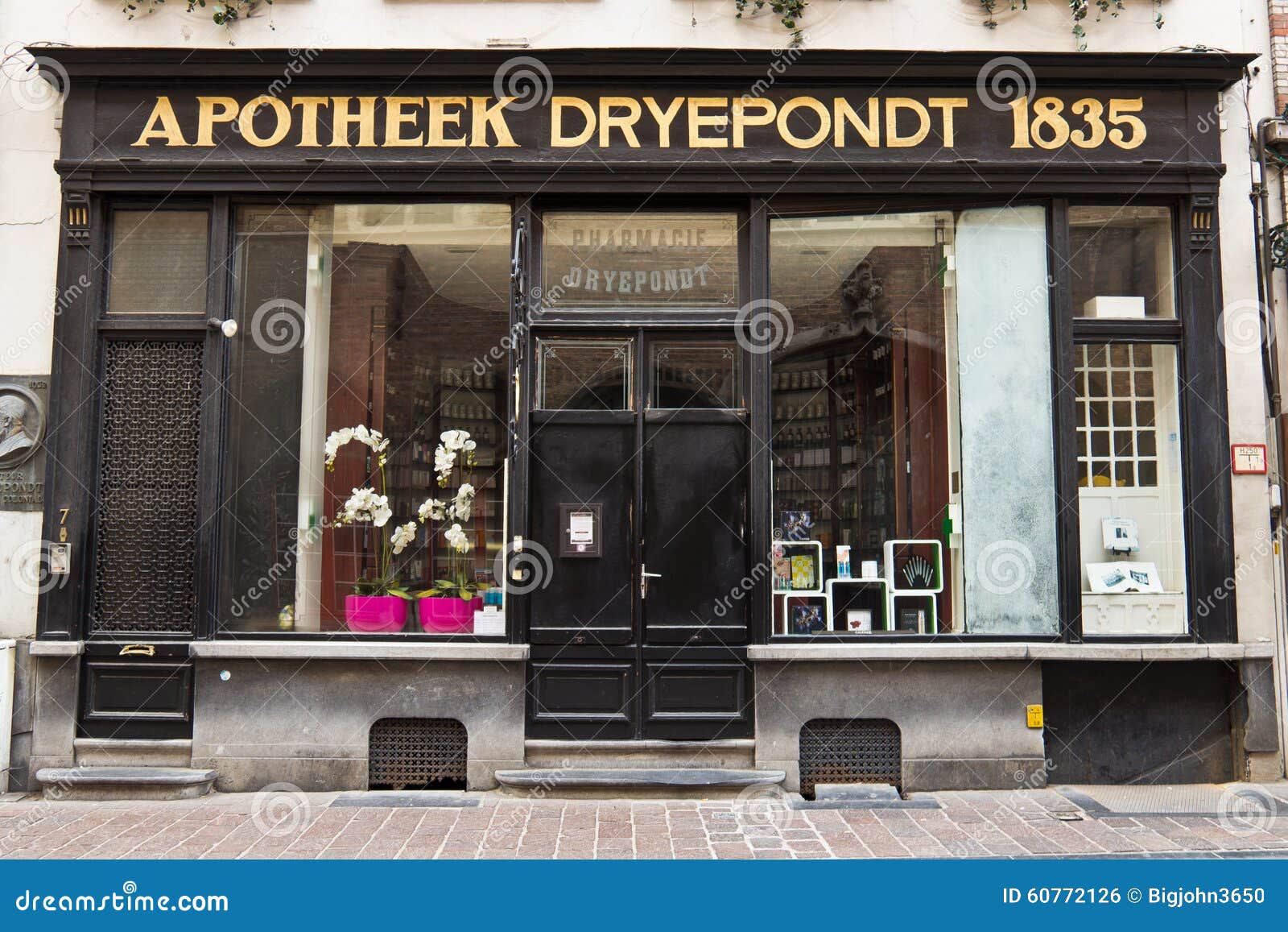 BRUGES/BELGIUM - April 13, 2014: Old Apothecary Drugstore Storefront ... BRUGES/BELGIUM - April 13, 2014: Old Apothecary Drugstore Storefront ...
