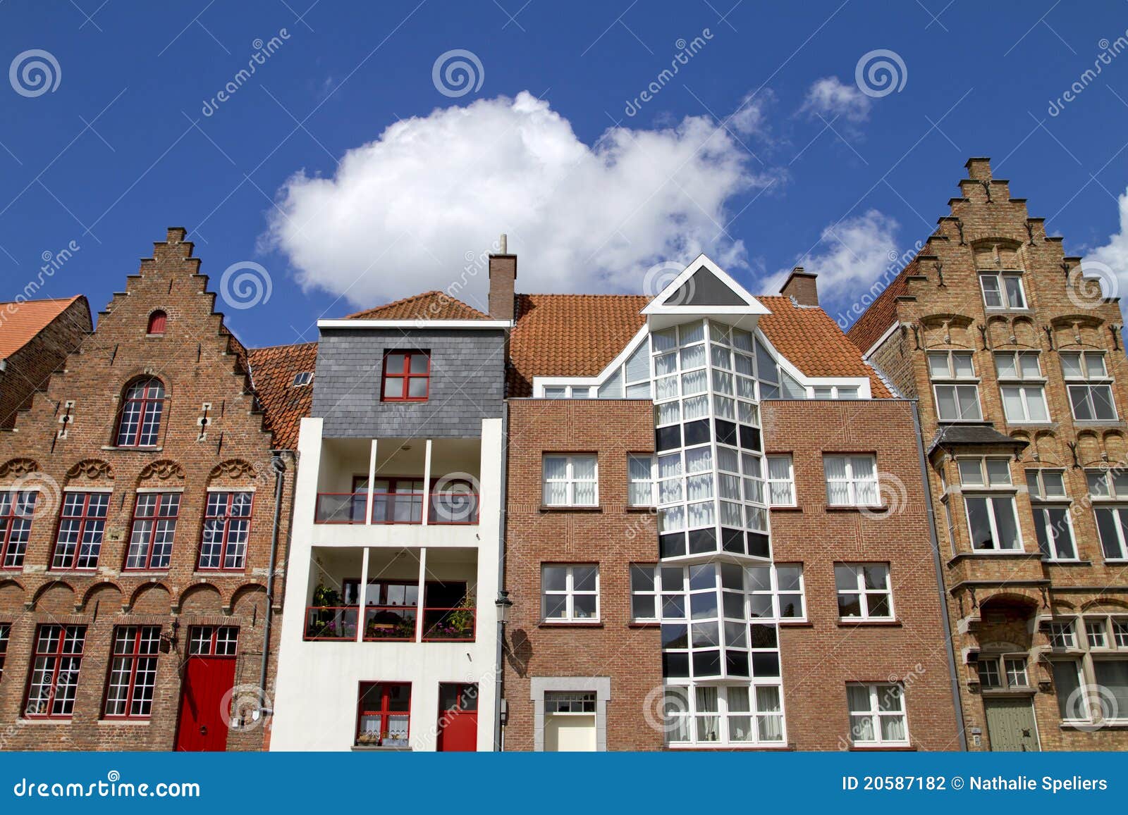 Bruges Old and New Homes stock photo. Image of outdoor - 20587182