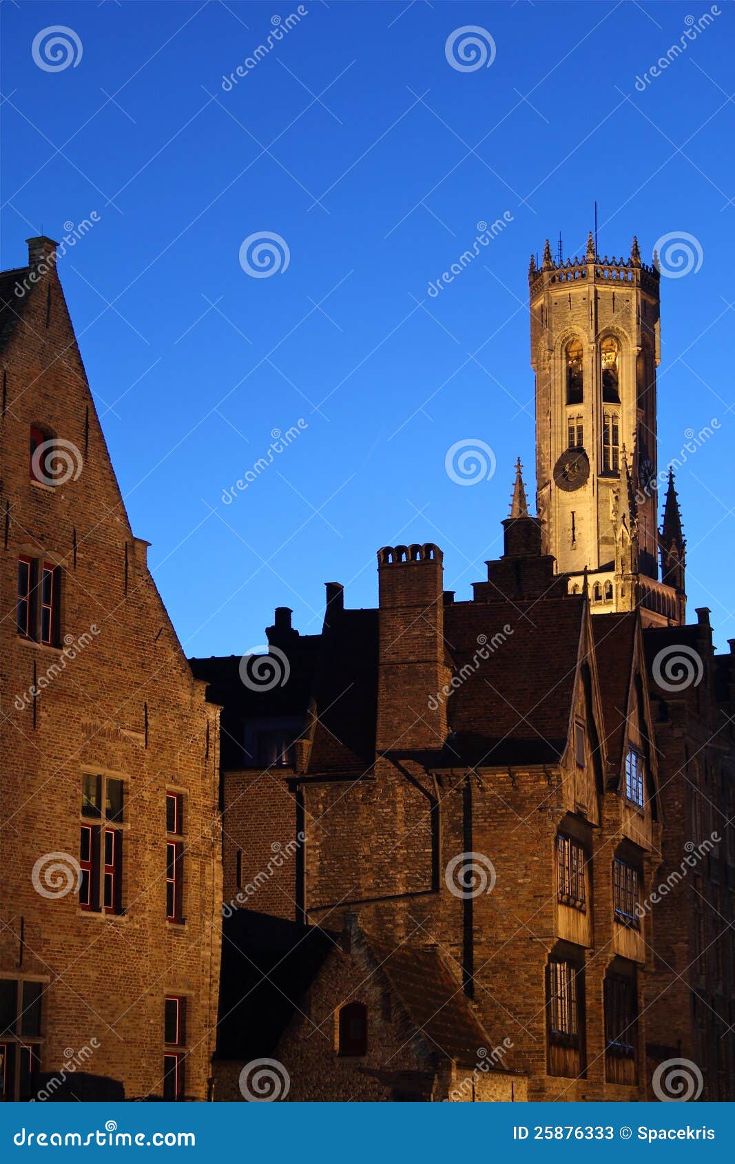 Bruges at sunset stock image. Image of historical, historic - 25876333