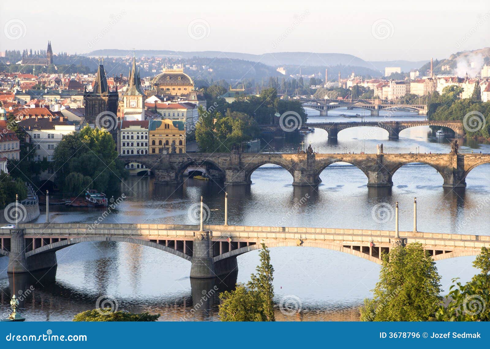 Bruggen van Praag stock foto. Image of republiek, toerisme - 3678796