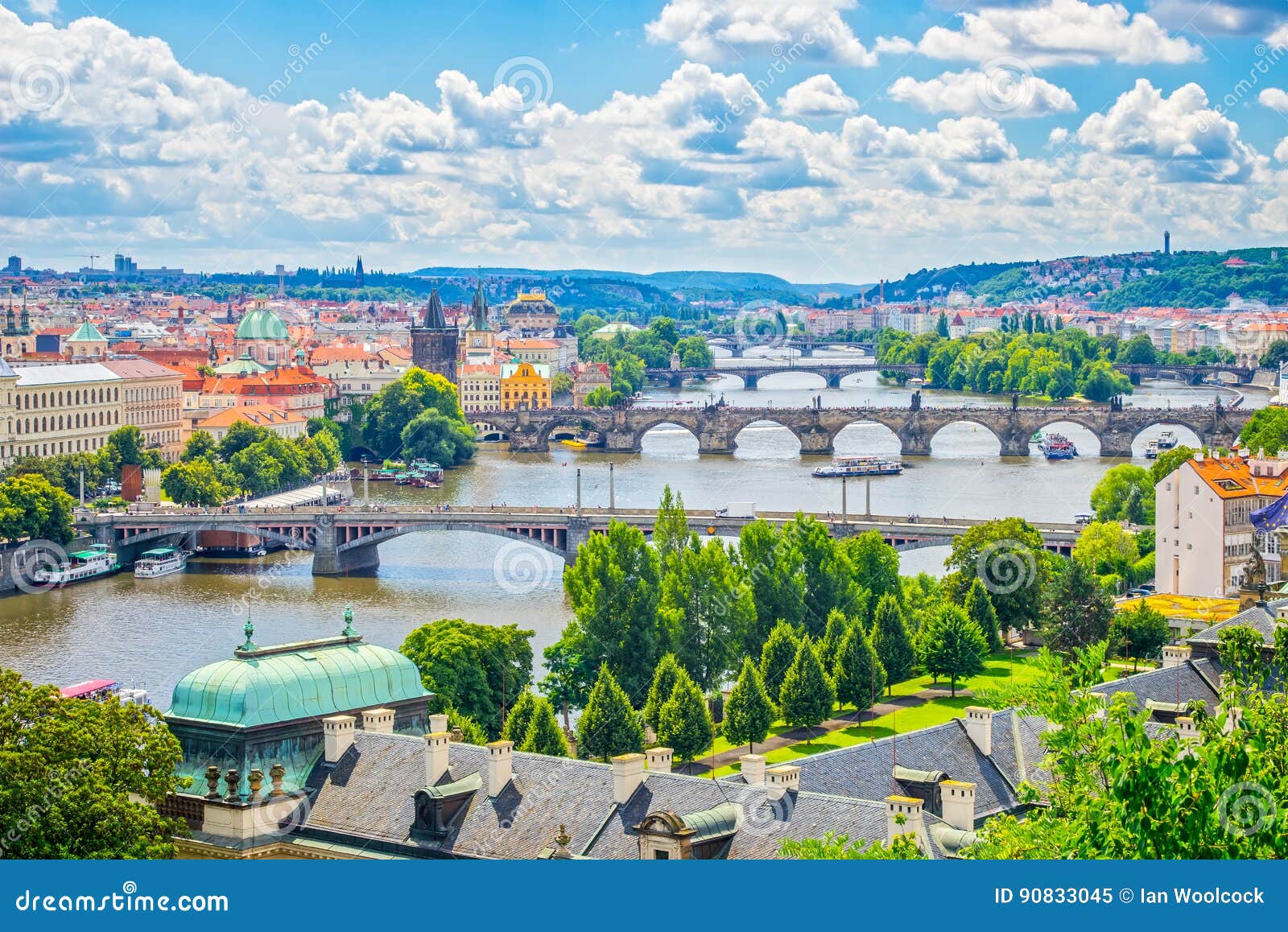 Bruggen van Praag stock afbeelding. Image of foto, parken - 90833045