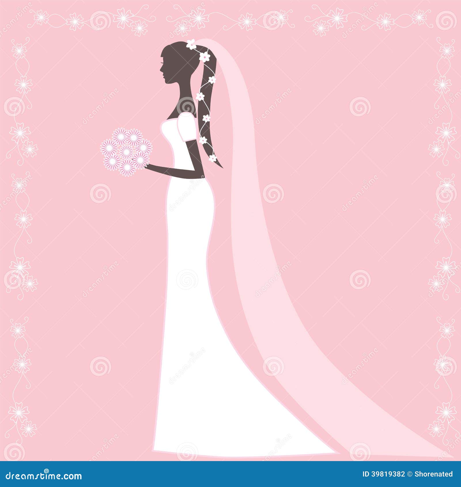 Bruid vector illustratie. Illustration of mensen, liefde - 39819382