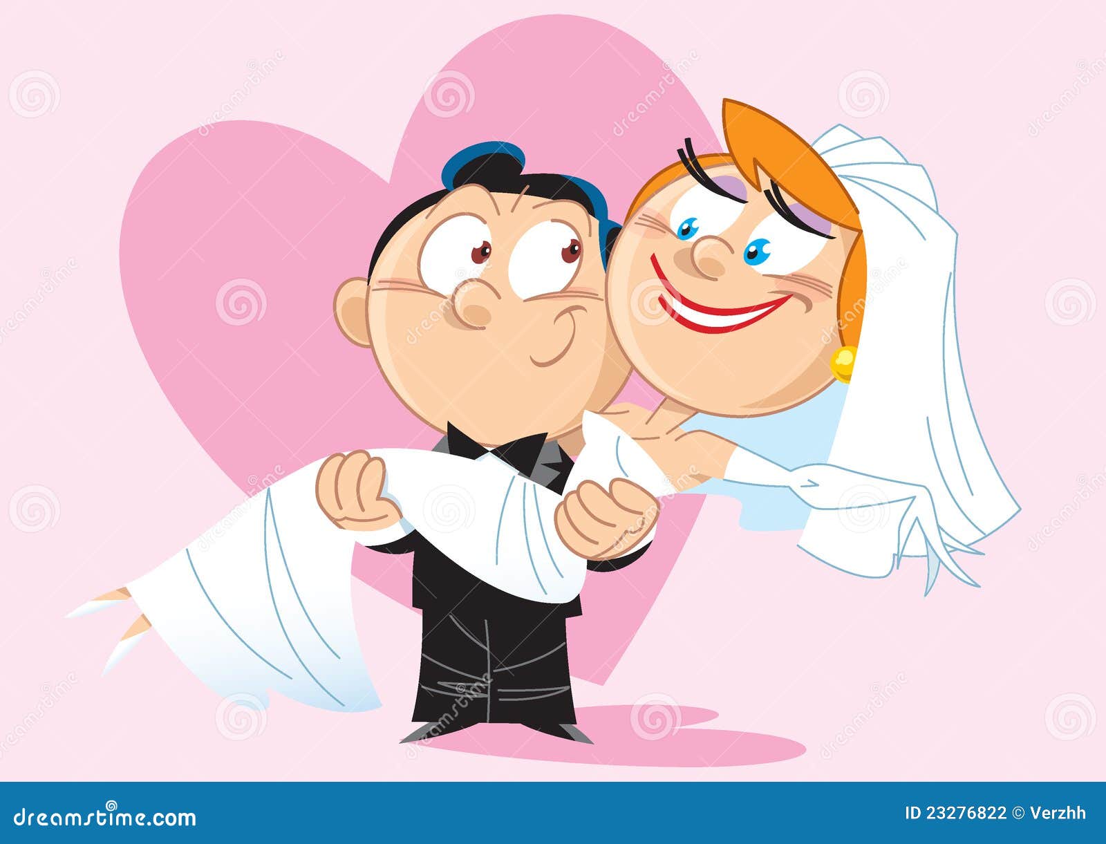 Bruid Een Bruidegom Op Zijn Handen Vector Illustratie - Illustration of ...