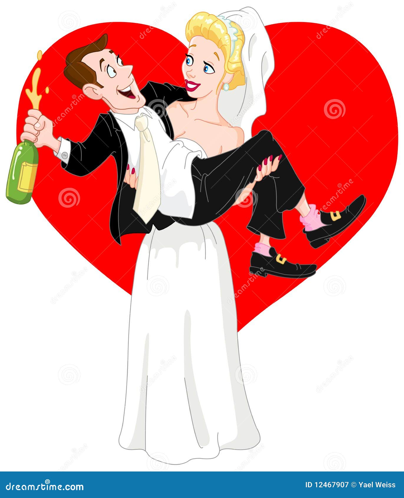 Bruid en bruidegom vector illustratie. Illustration of geïsoleerd ...