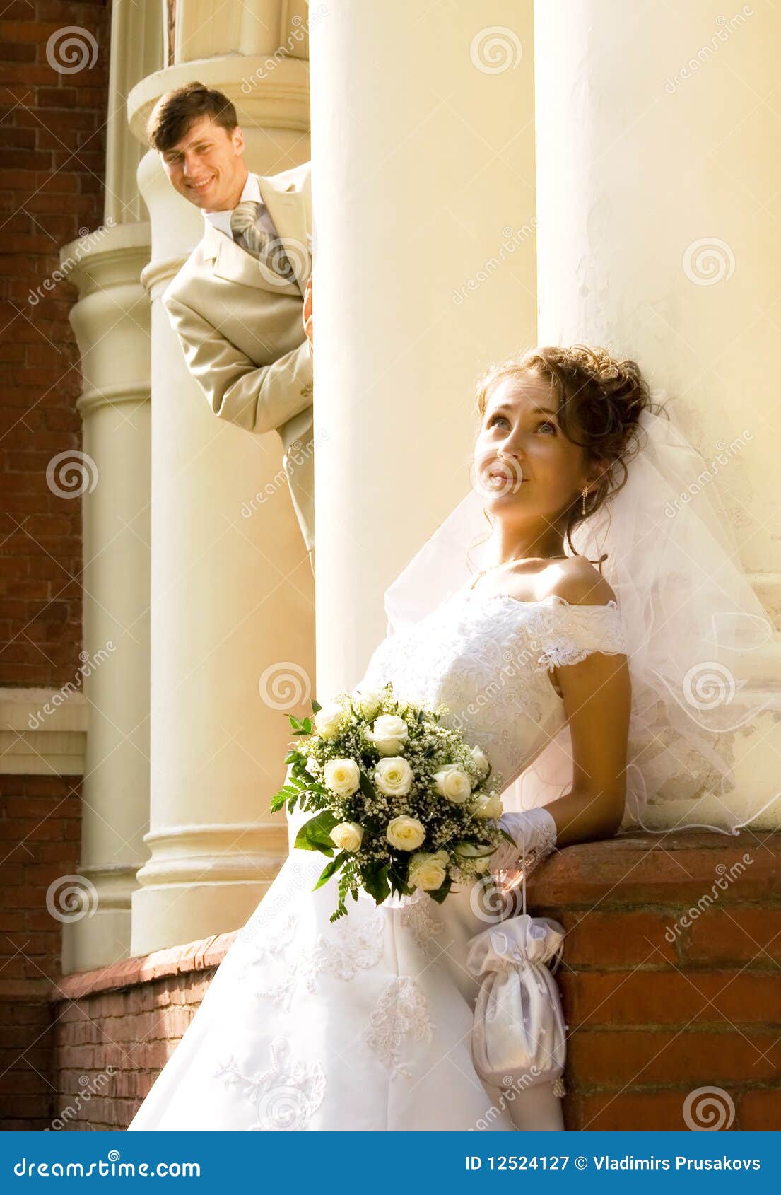 Bruid en Bruidegom stock afbeelding. Image of droom, huwelijk - 12524127