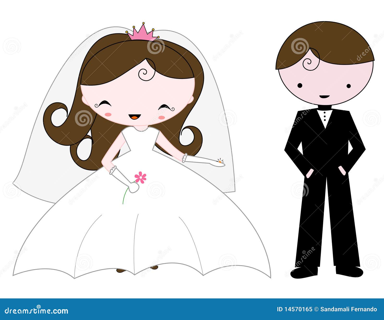 Bruid en bruidegom vector illustratie. Illustration of bloem - 14570165