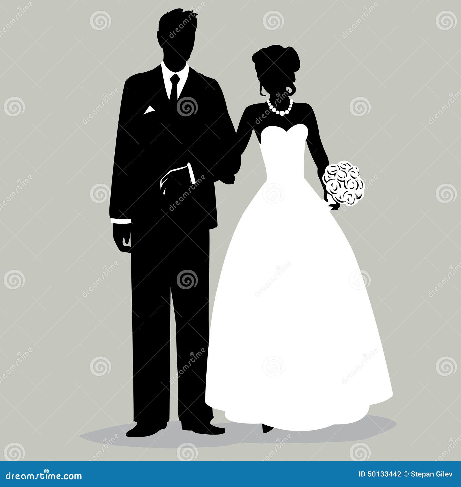 Bruid En Bruidegom Silhouette - Illustratie Vector Illustratie ...