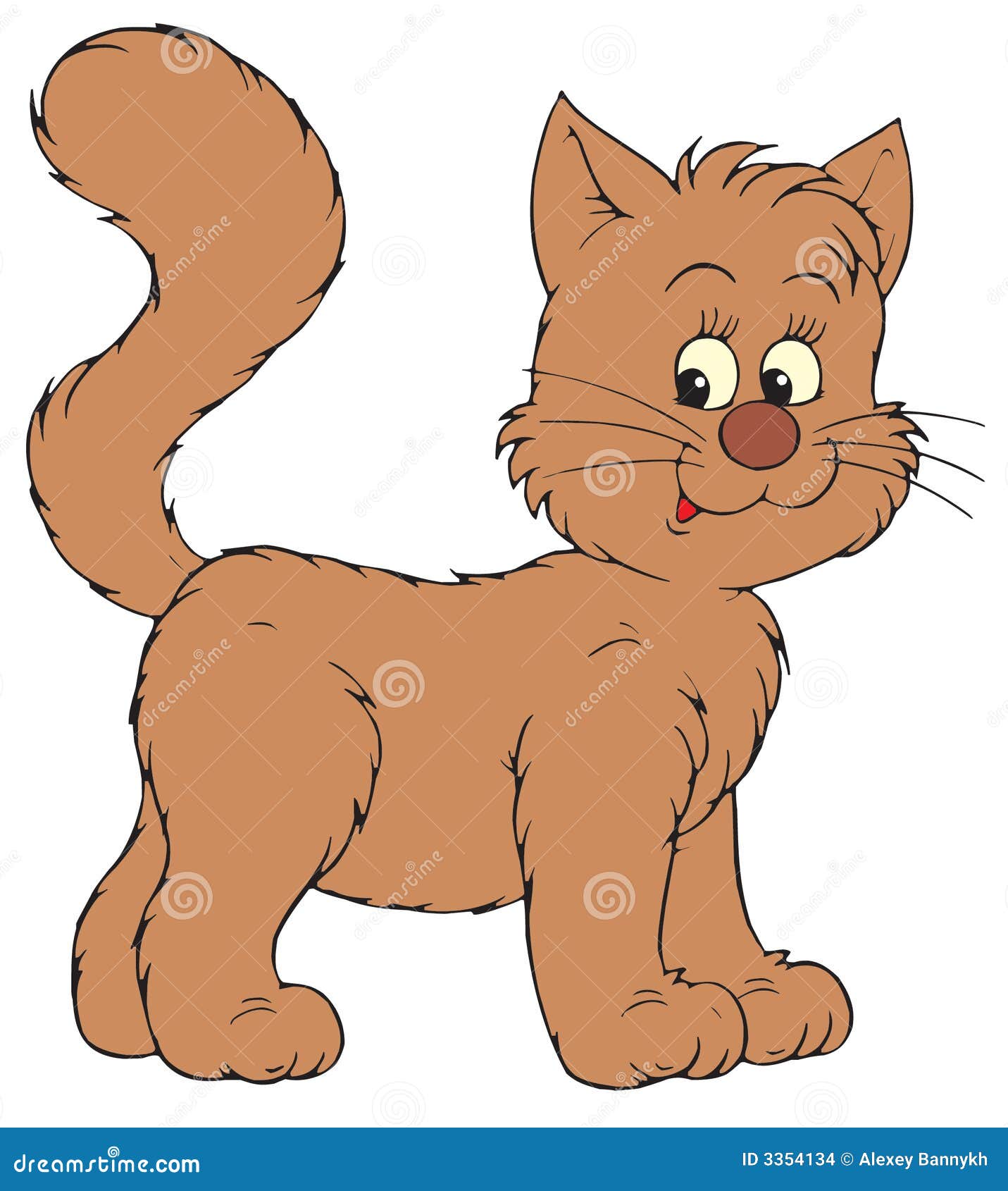 Bruine Kat (vector Klem-kunst) Vector Illustratie - Illustration of ...