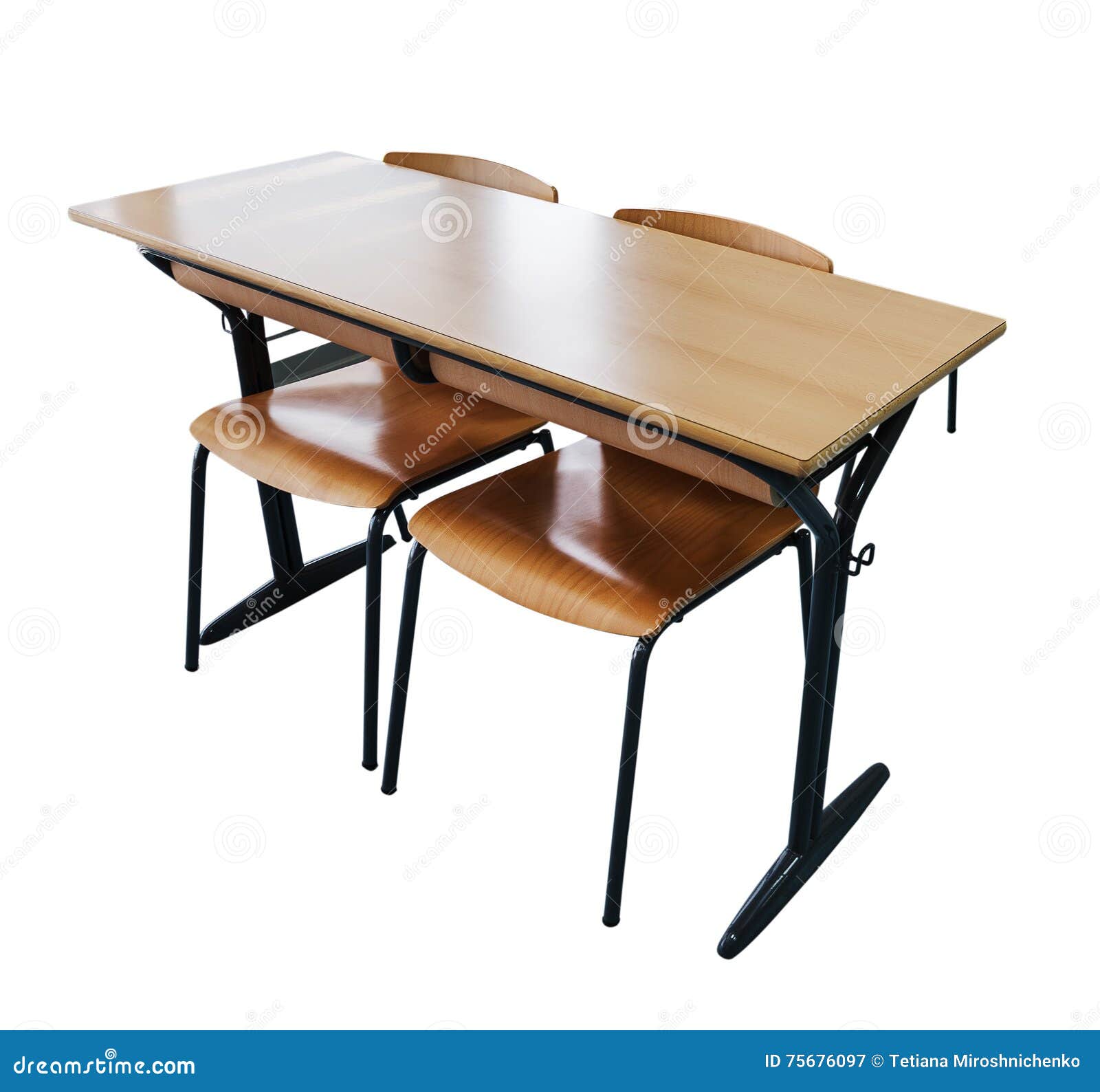 Bruine schoolbank stock afbeelding. Image of hoofd, universiteit - 75676097