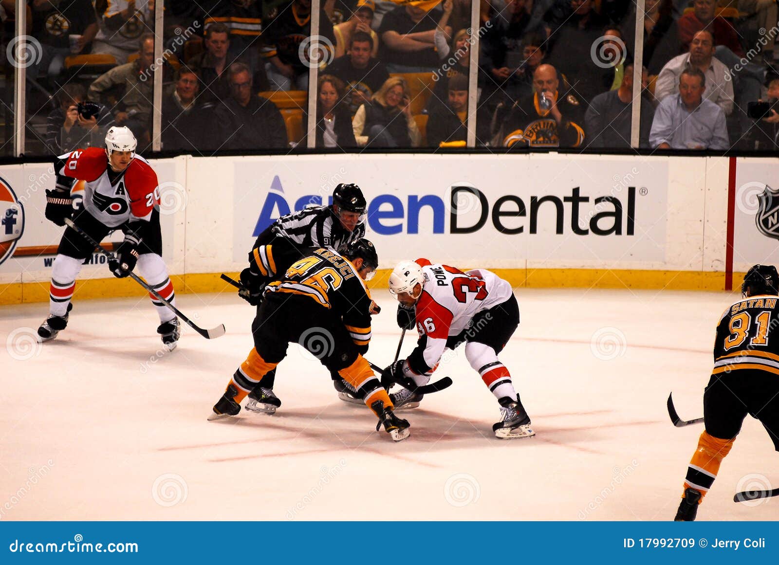 Bruins-Flyers Faceoff editorial stock image. Image of flyers - 17992709