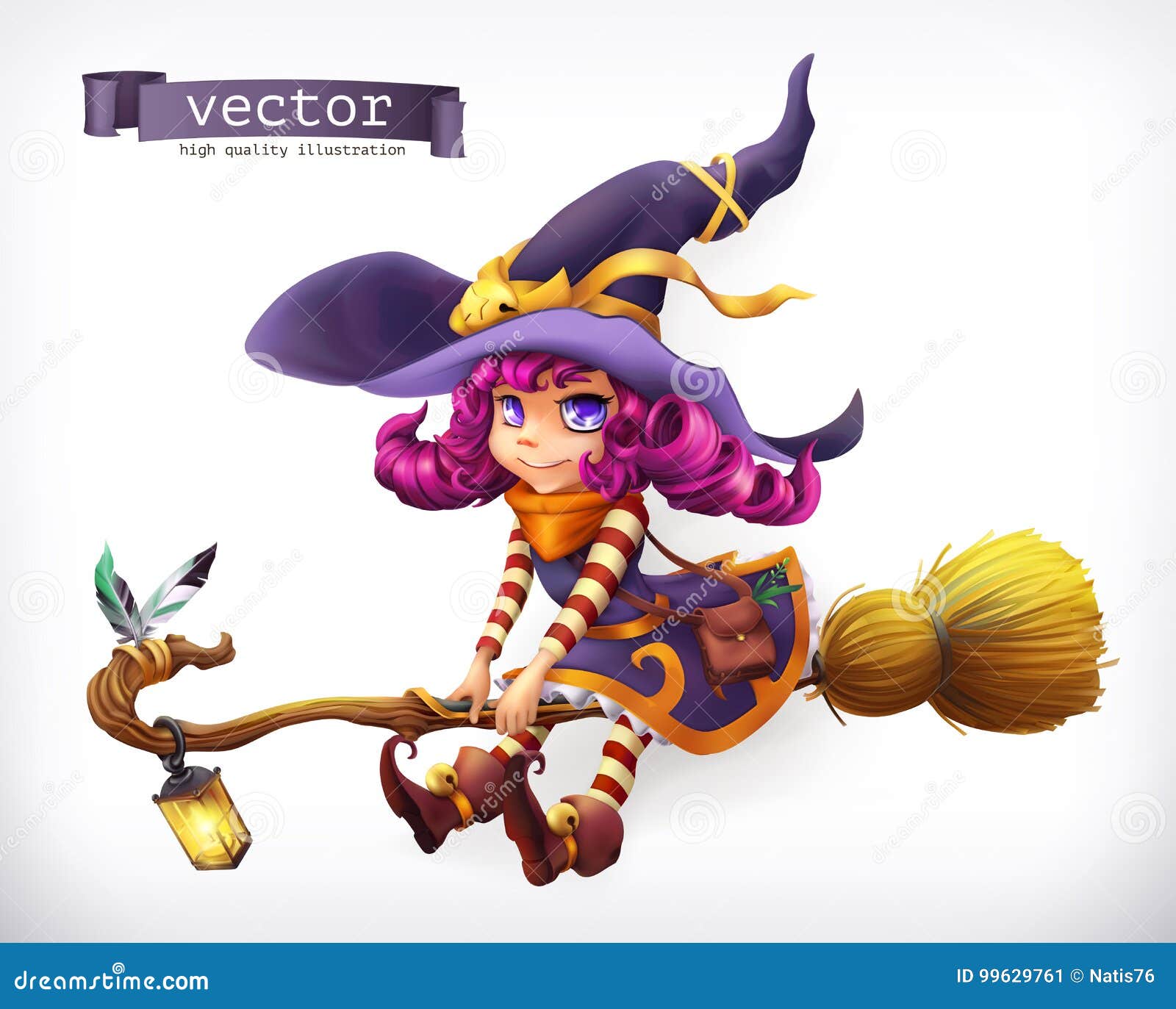 Bruja Feliz Halloween, Vector 3d Ilustración del Vector - Ilustración ...