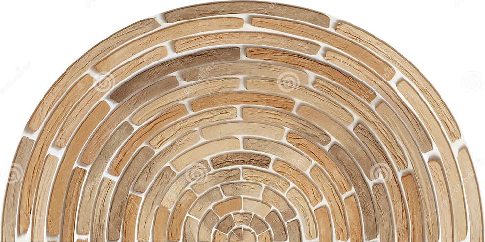 Stone Brick Wall Half Circle Design 006 Stock Photo - Illustration of ...