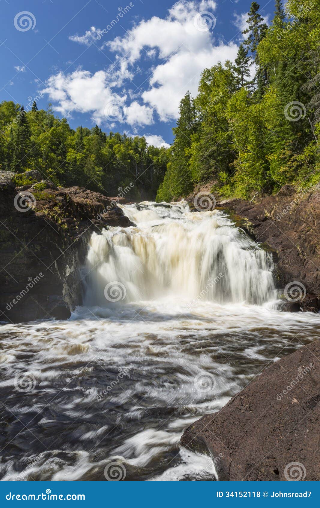 Brule River Upper Falls stock photo. Image of trees, rock - 34152118