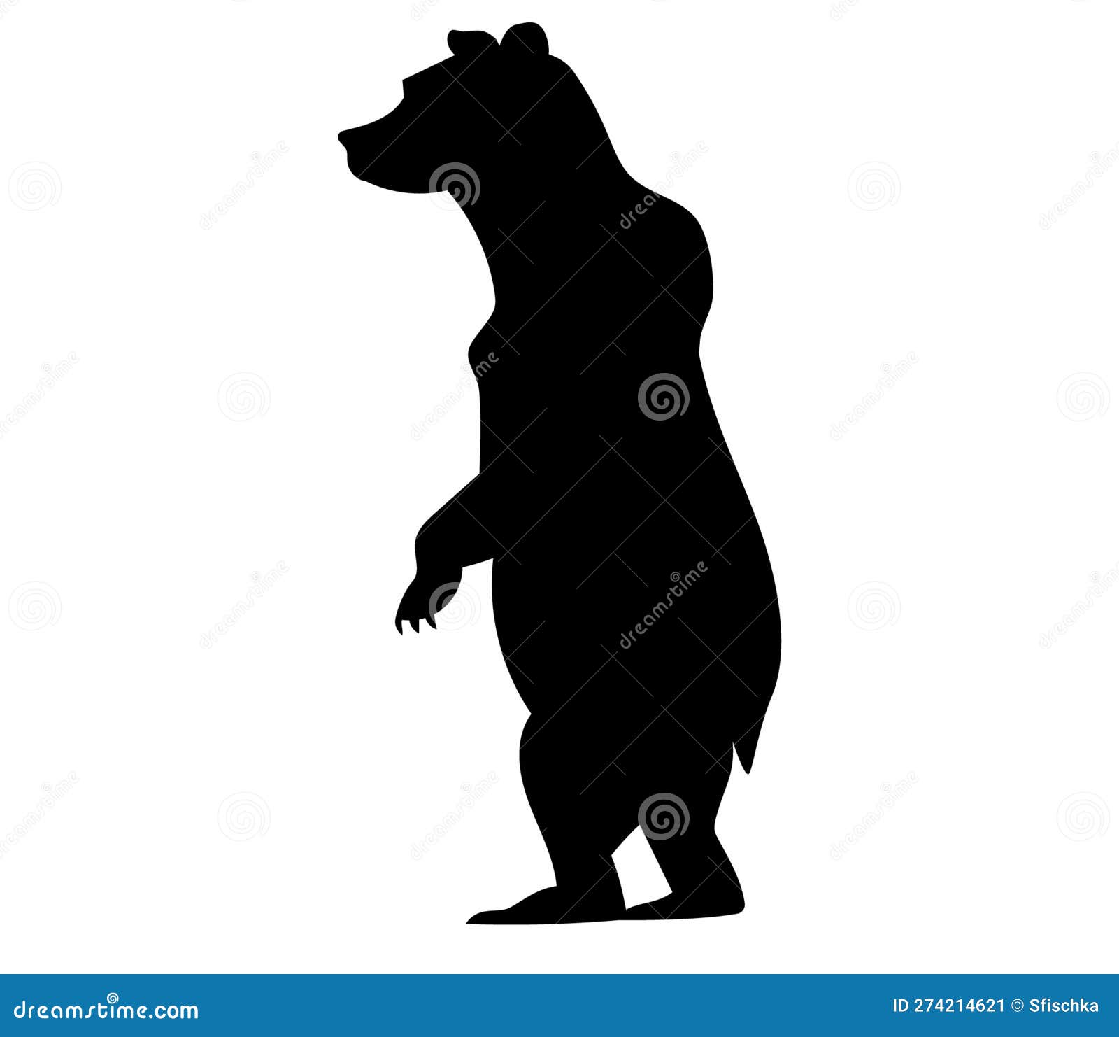 Brun Ours Vectoriel Vertical Silhouette Noire Illustration de Vecteur ...