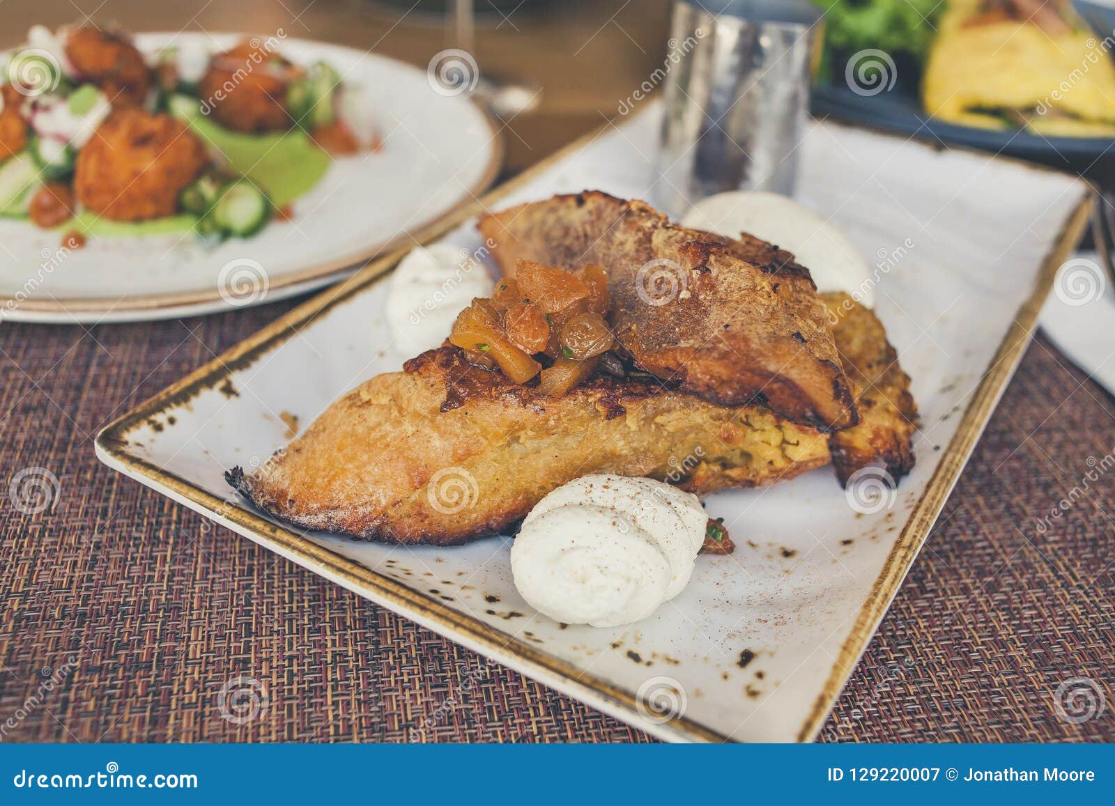 Brunch Dish at Restaurant with Breakfast Items Stock Image - Image of ...