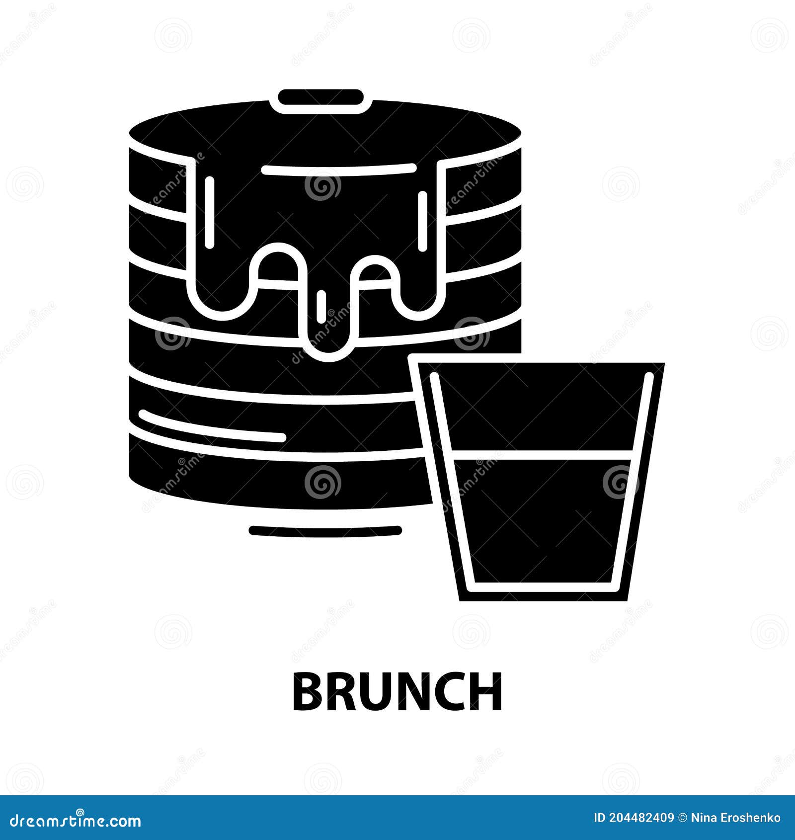 Brunch Icon, Black Vector Sign with Editable Strokes, Concept ...