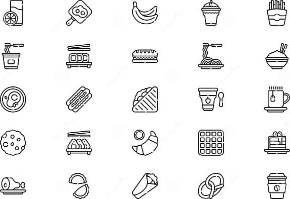 Brunch Icons Collection is a Vector Illustration with Editable Stroke ...