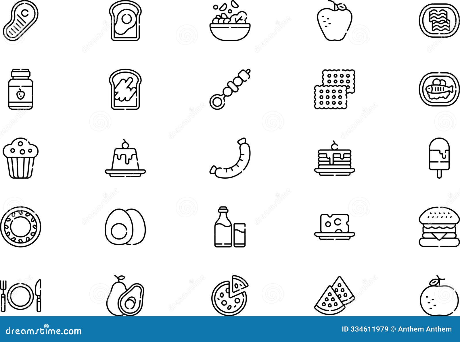 Brunch Icons Collection is a Vector Illustration with Editable Stroke ...