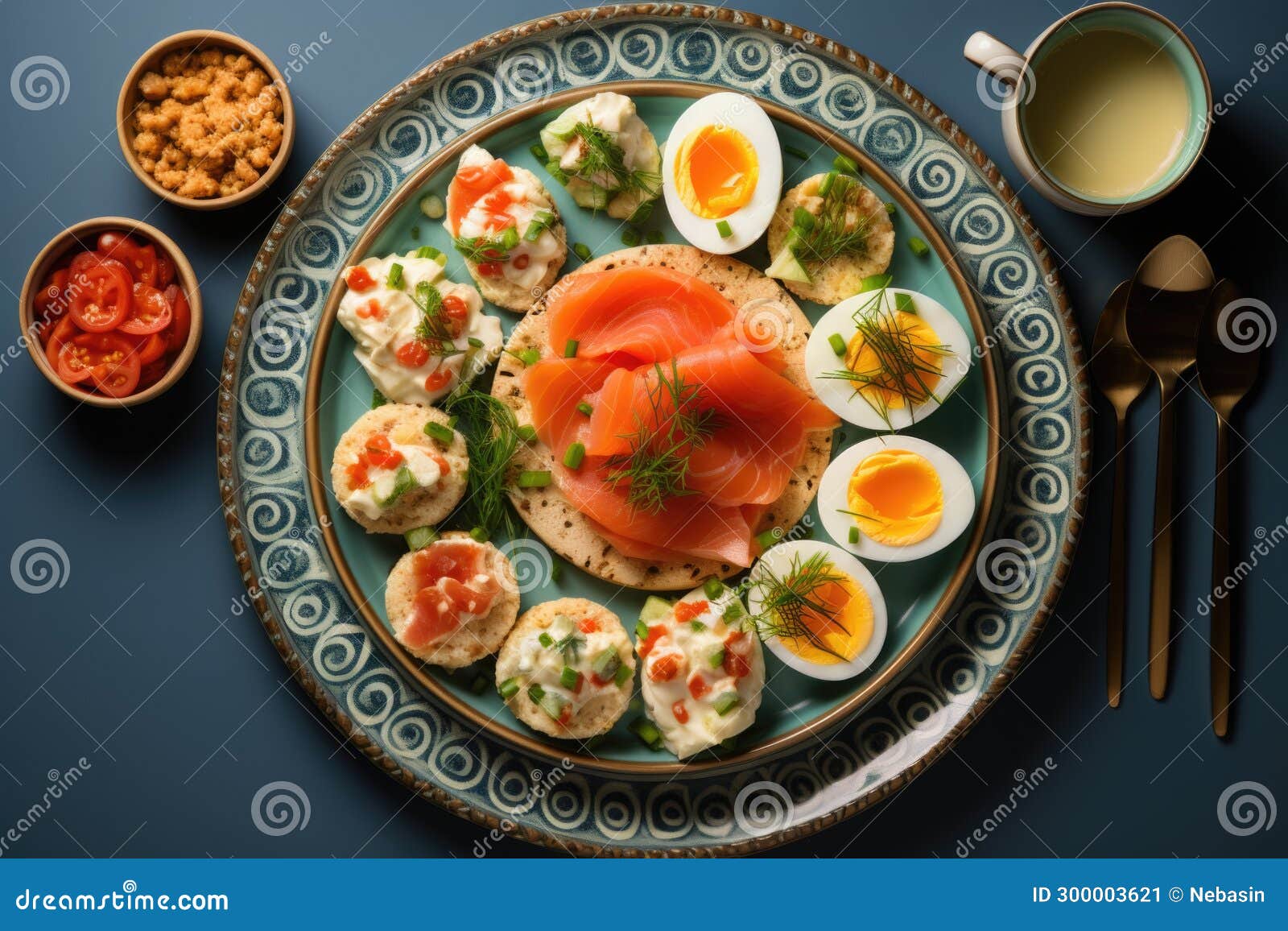 Brunch Variety: Plate Featuring an Array of Small Sandwiches and Tiny ...