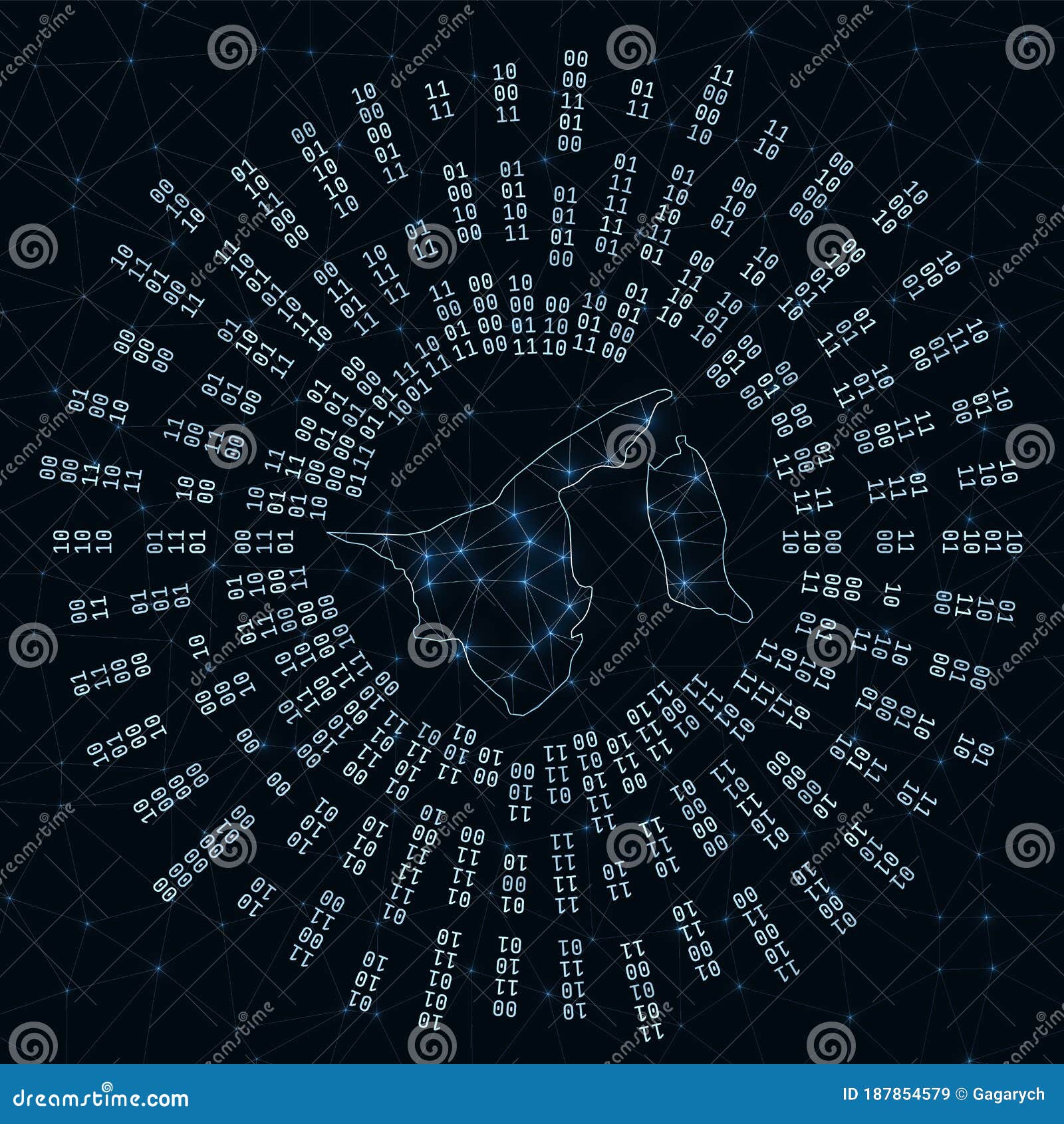 Brunei digital map. stock vector. Illustration of connection - 187854579
