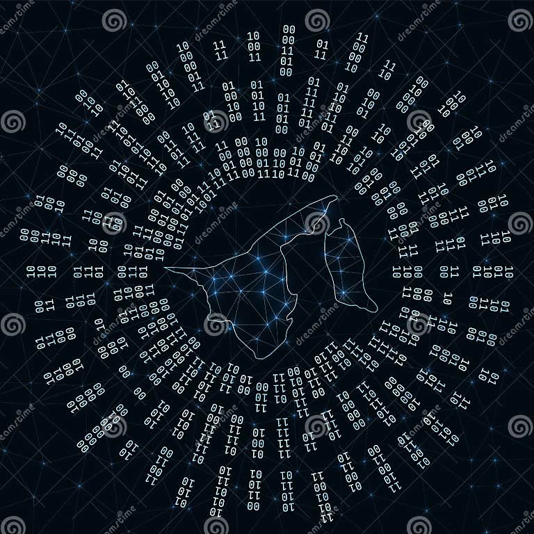 Brunei digital map. stock vector. Illustration of connection - 187854579