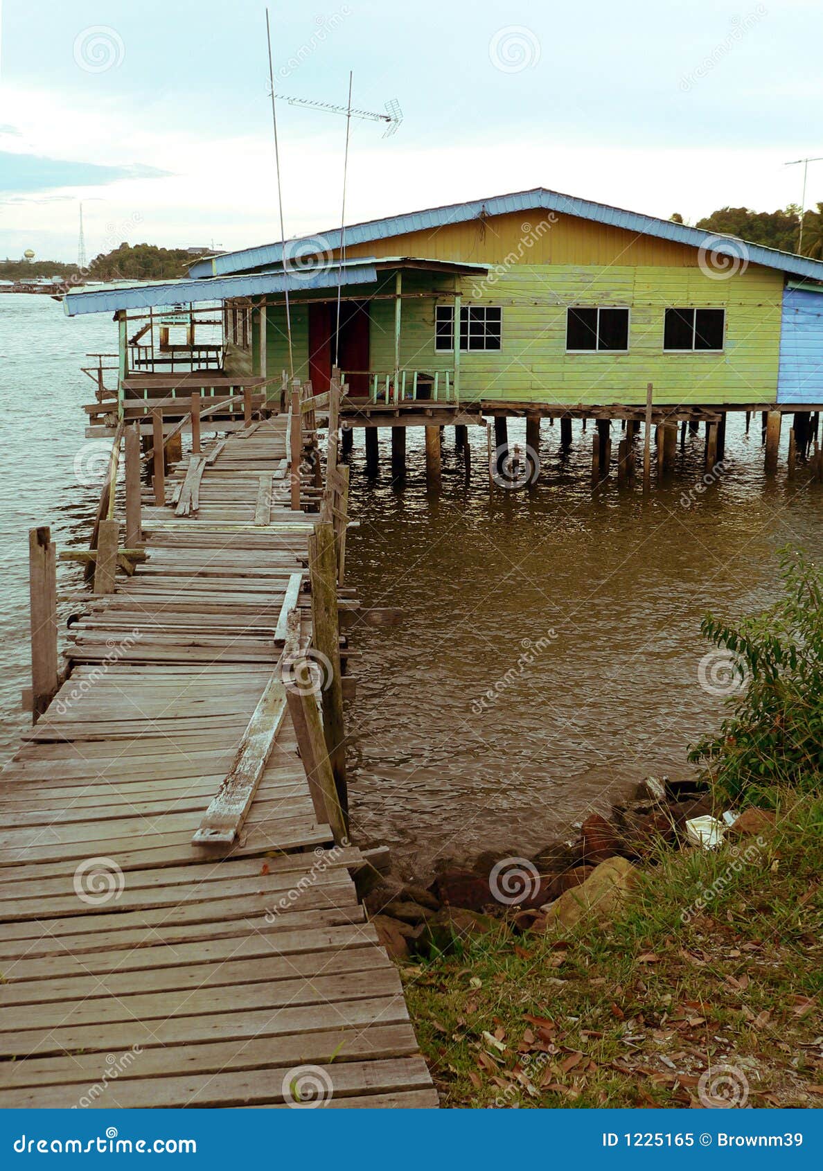 Brunei. Downtown Bandar. Kampung Ayer Typical Home Stock Image - Image ...