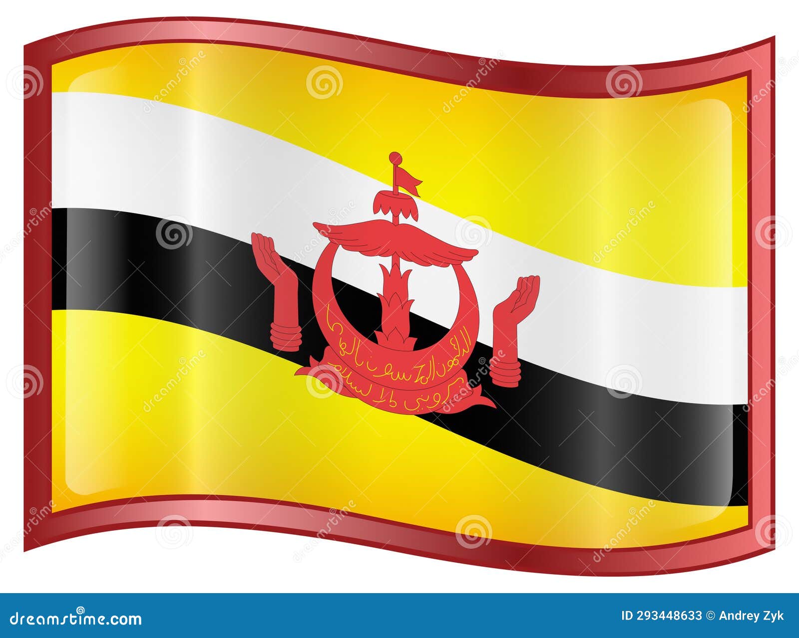 Brunei Flag Waving Vector Illustration On White Background. Brunei ...