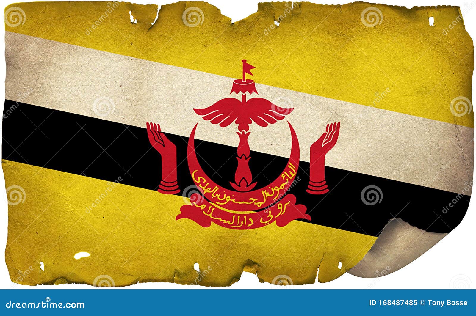 Brunei Flag on Old Paper stock image. Image of aged - 168487485