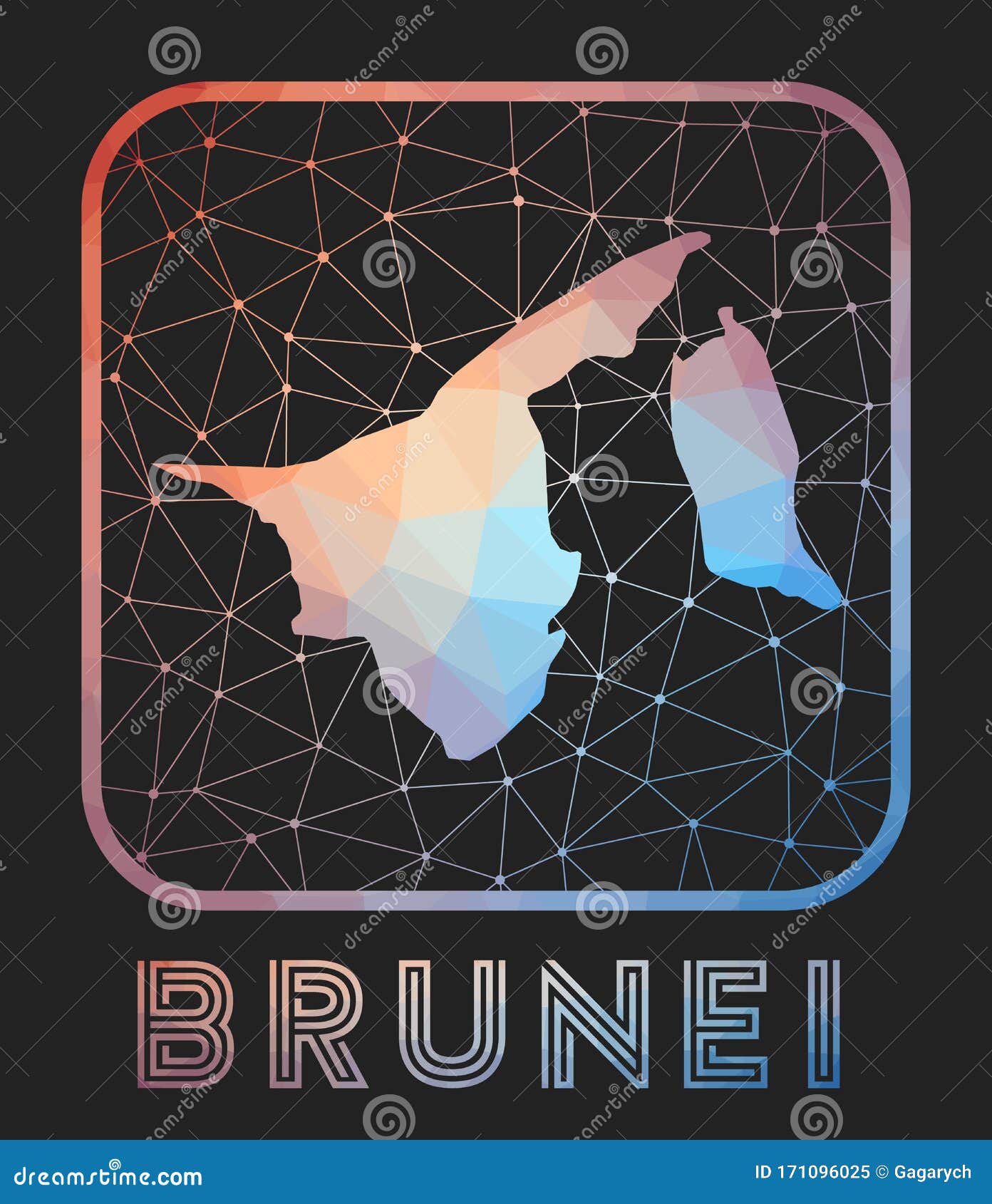 Brunei map design. stock vector. Illustration of darussalam - 171096025