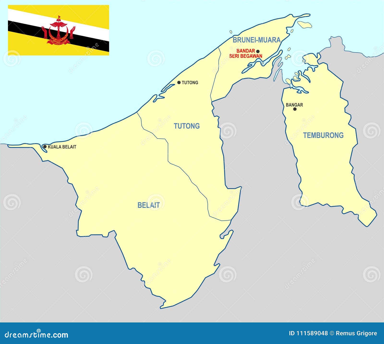 Brunei Map Cdr Format Stock Vector Illustration Of Brunei 111589048