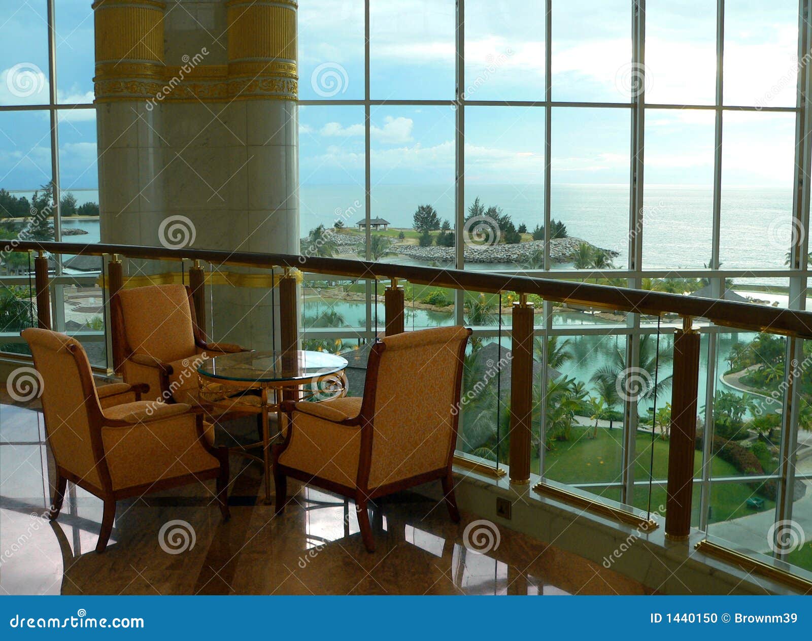 Brunei. Rest Area Balcony View Stock Photo - Image of chair, decor: 1440150