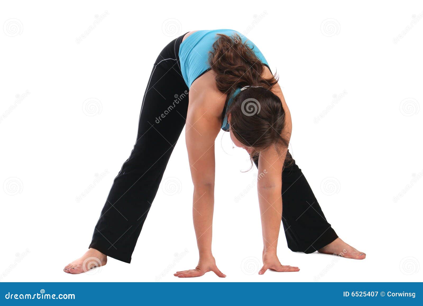 Brunet Sport Girl Bend Forward Separate Legs Stock Image - Image of ...