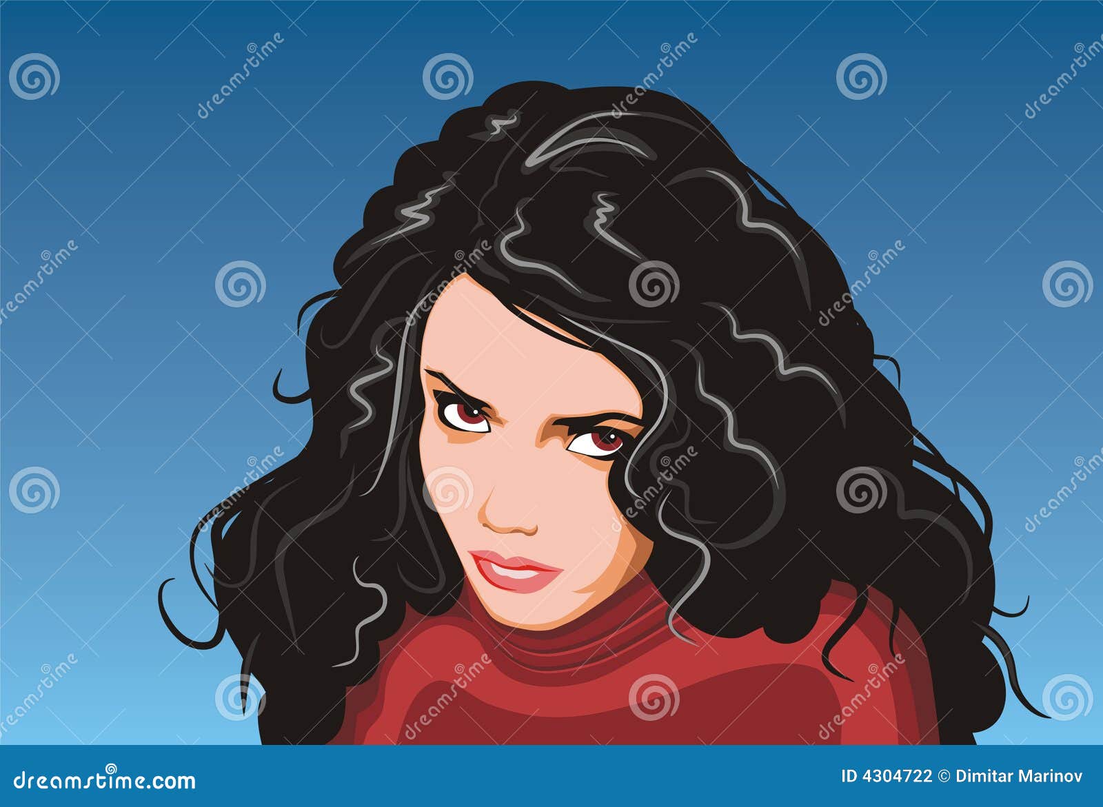 Brunette stock vector. Illustration of young, desktop - 4304722