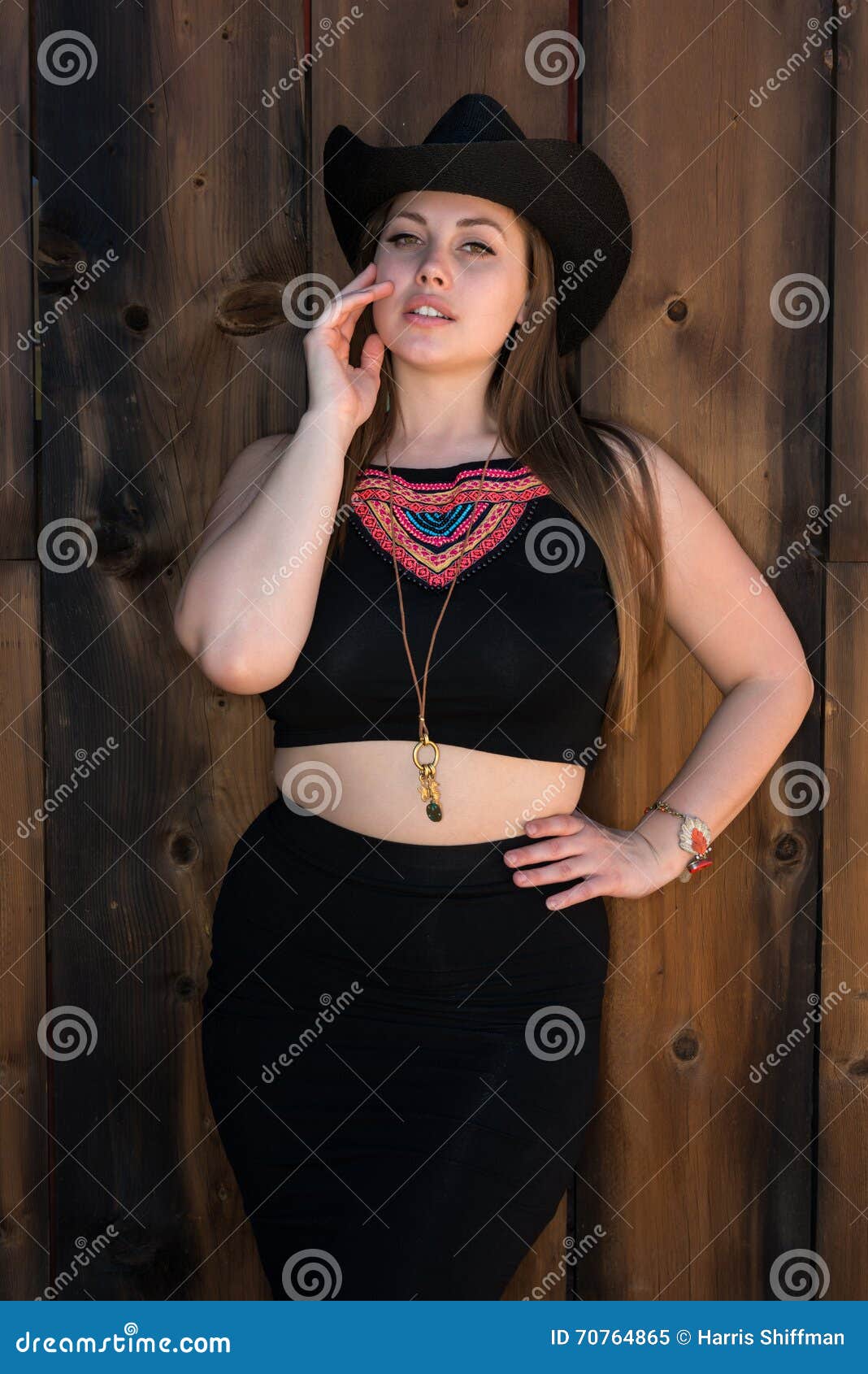 Brunette in black stock image. Image of plus, beauty - 70764865