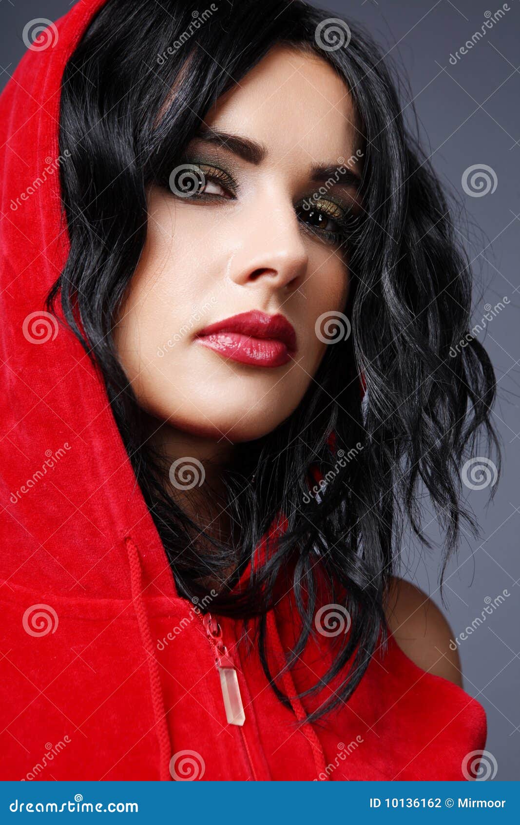 Brunette Dans La Robe Rouge Photo Stock Image Du Cheveu Luxe 10136162