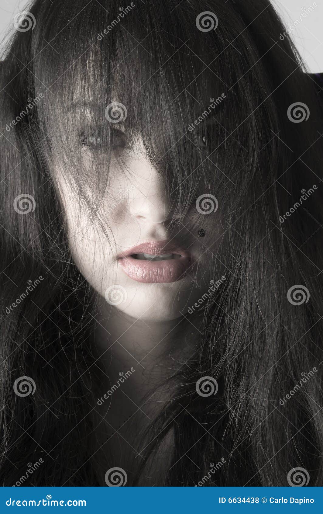 Brunette desaturated stock photo. Image of horror, hell - 6634438