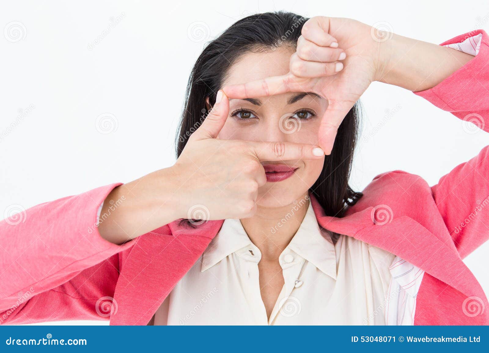 Brunette Doing Frame Her Fingers Stock Photos - Free & Royalty-Free ...