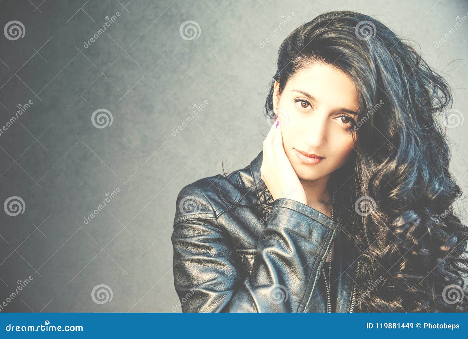 Brunette Girl with Intense Look Stock Image - Image of female, bright ...