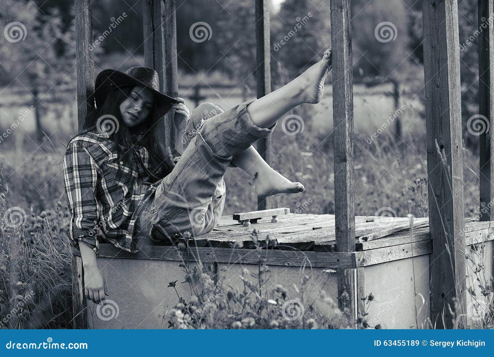 Brunette Girl in Rustic Style Stock Image - Image of scout, brunette ...