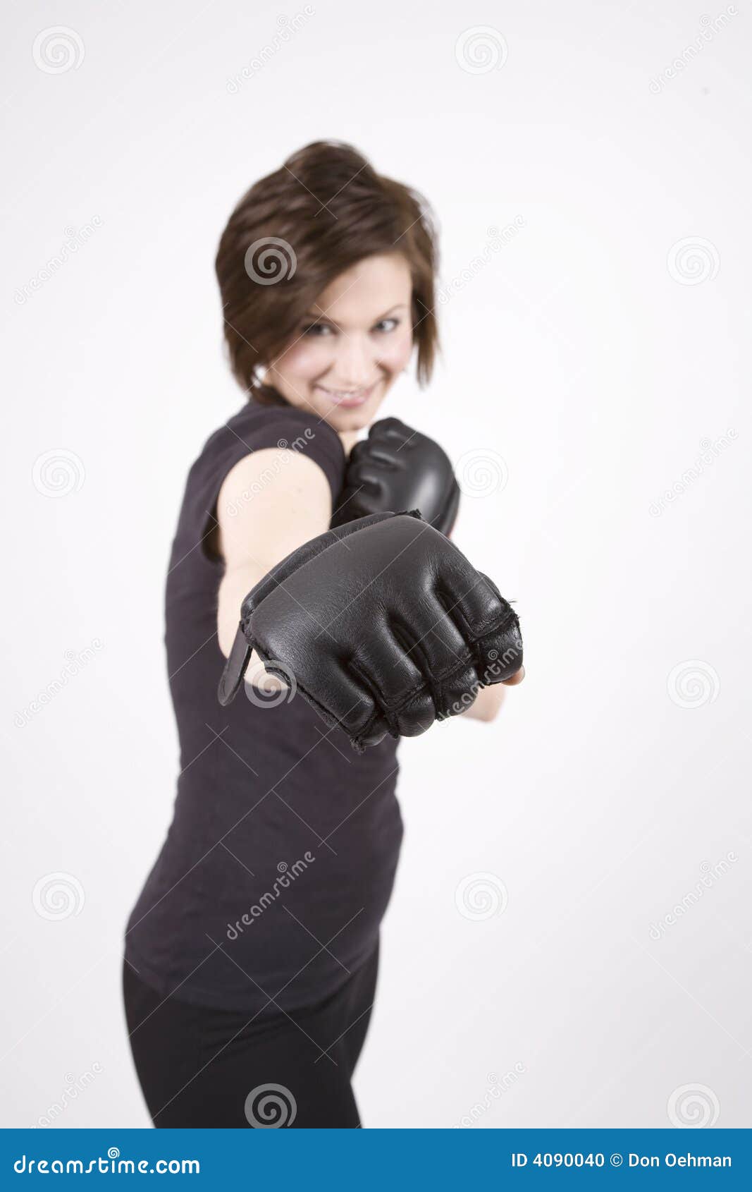 Brunette Kick Boxer Smiling Picture. Image: 4090040