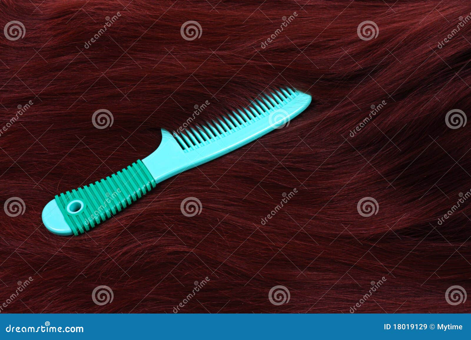 Brunette Long Hair with Green Comb Stock Image - Image of light, style ...