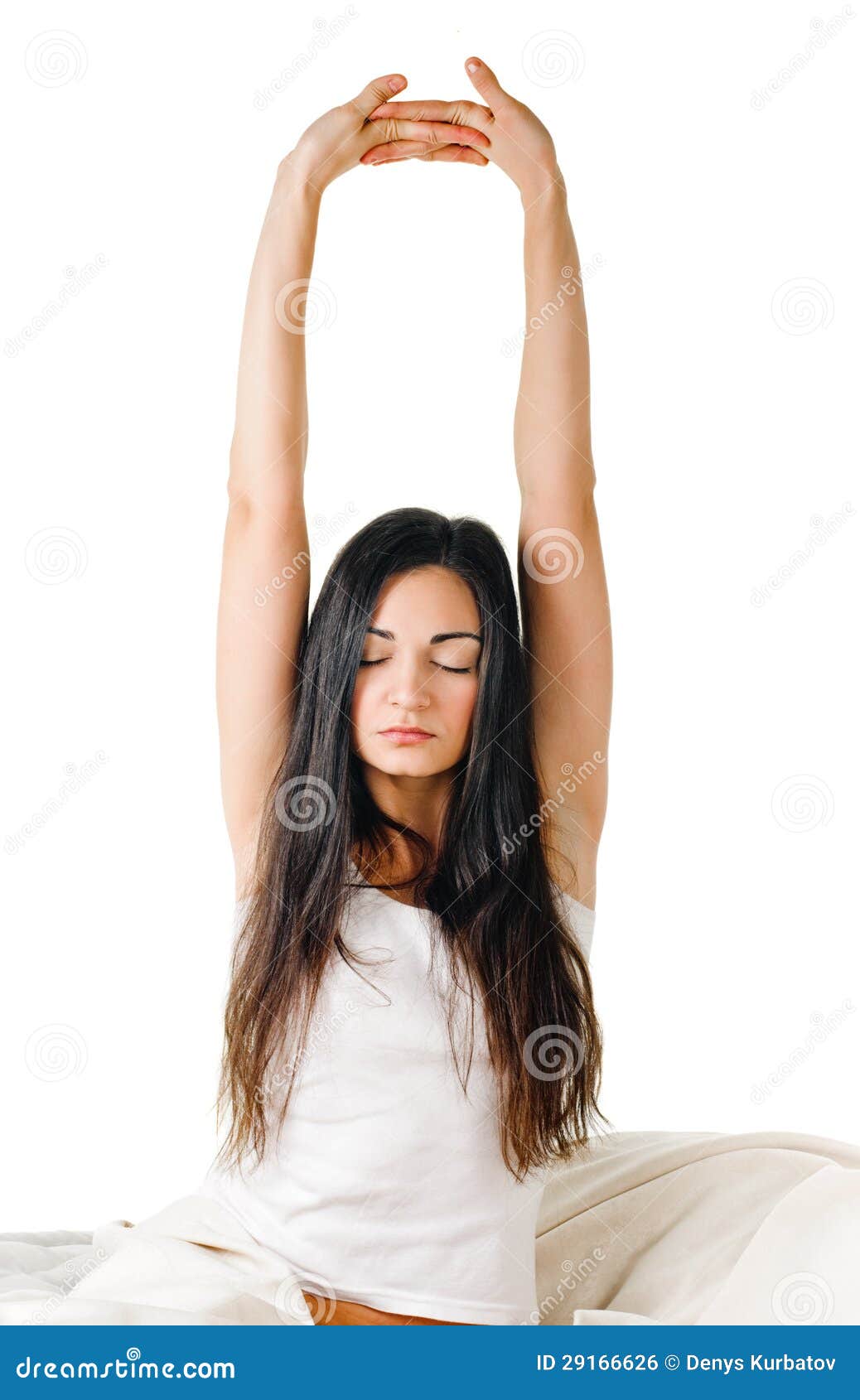 Brunette morning stock photo. Image of isolated, sleep - 29166626