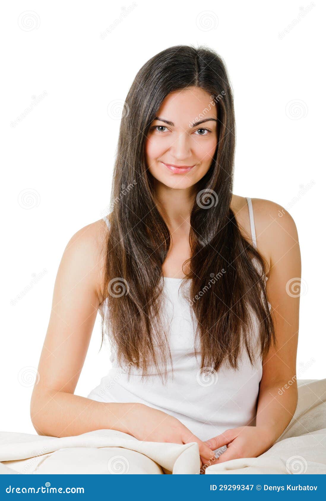 Brunette morning stock image. Image of isolated, pretty - 29299347