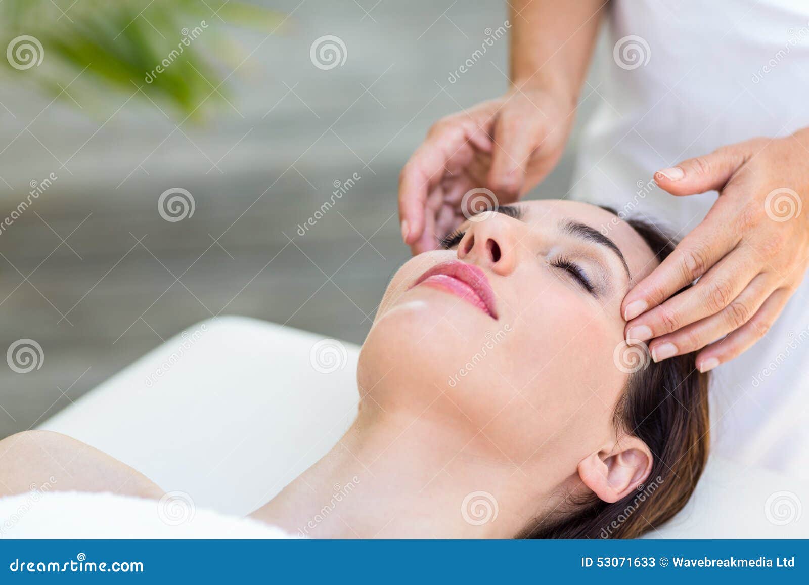 Brunette Receiving Head Massage Stock Image - Image of retreat, hotel ...