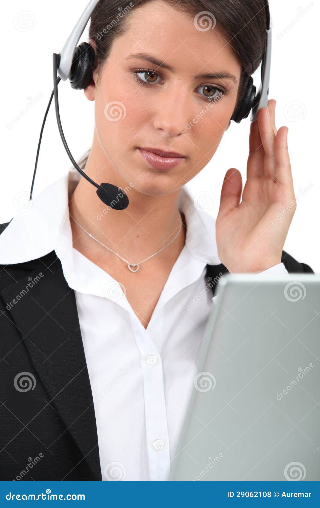 Brunette receptionist stock photo. Image of company, employee - 29062108
