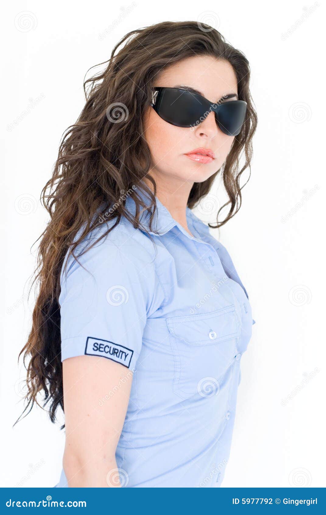 Brunette Security girl stock photo. Image of business - 5977792