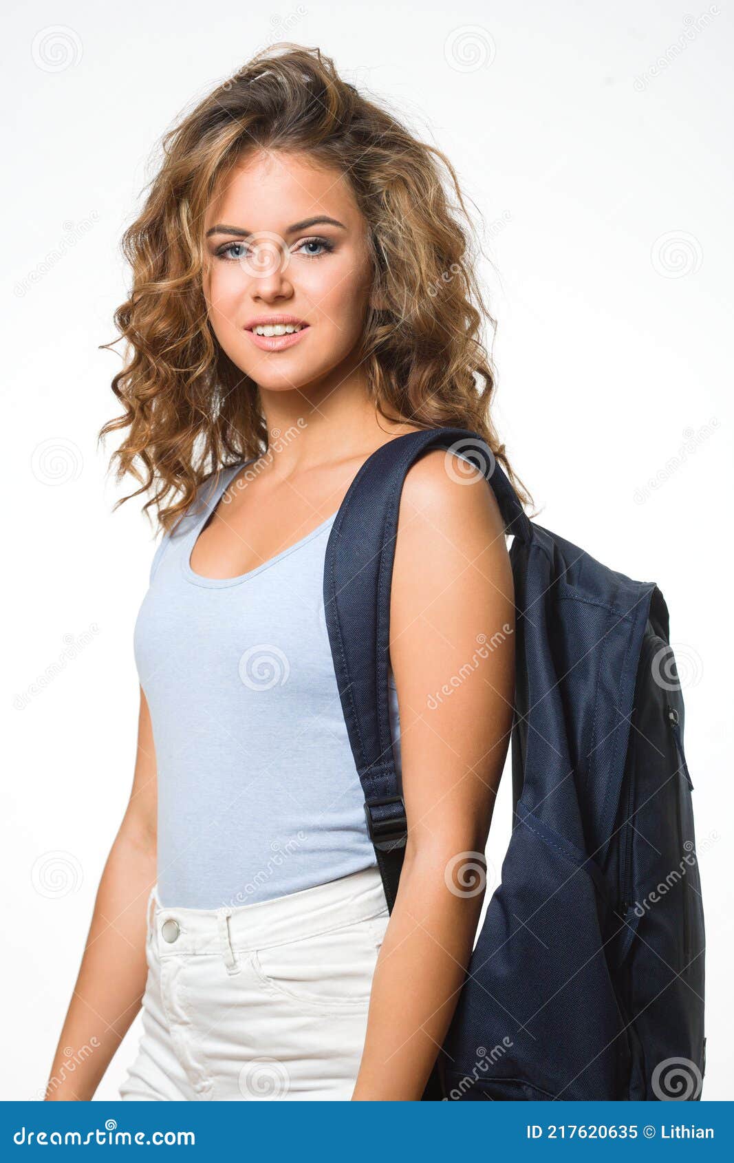 Brunette student girl stock image. Image of student - 217620635