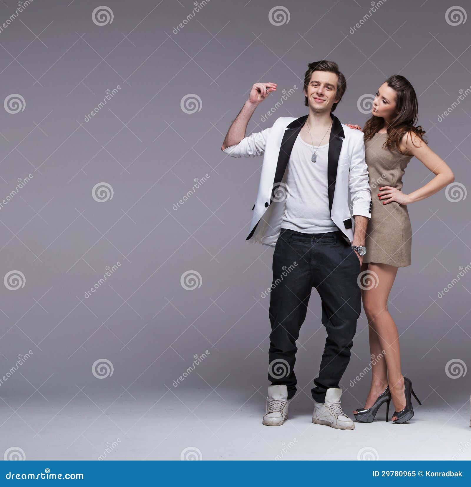 Brunette Stylish Couple in Nice Shot Stock Image - Image of couple ...