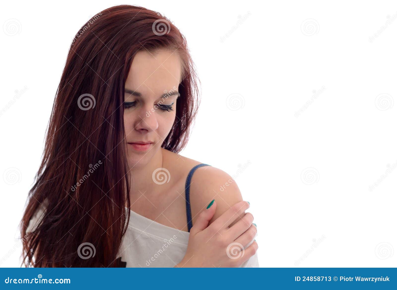 Brunette teaser girl stock image. Image of polish, pretty - 24858713